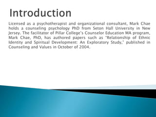 Spirituality, Ethnic Identity, and the Counselor’s Role | PPT