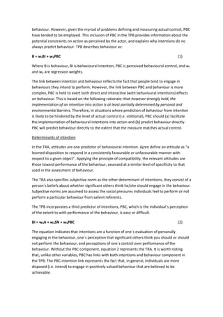 theory of planned behaviour and health behaviour. (1) | DOCX | Science