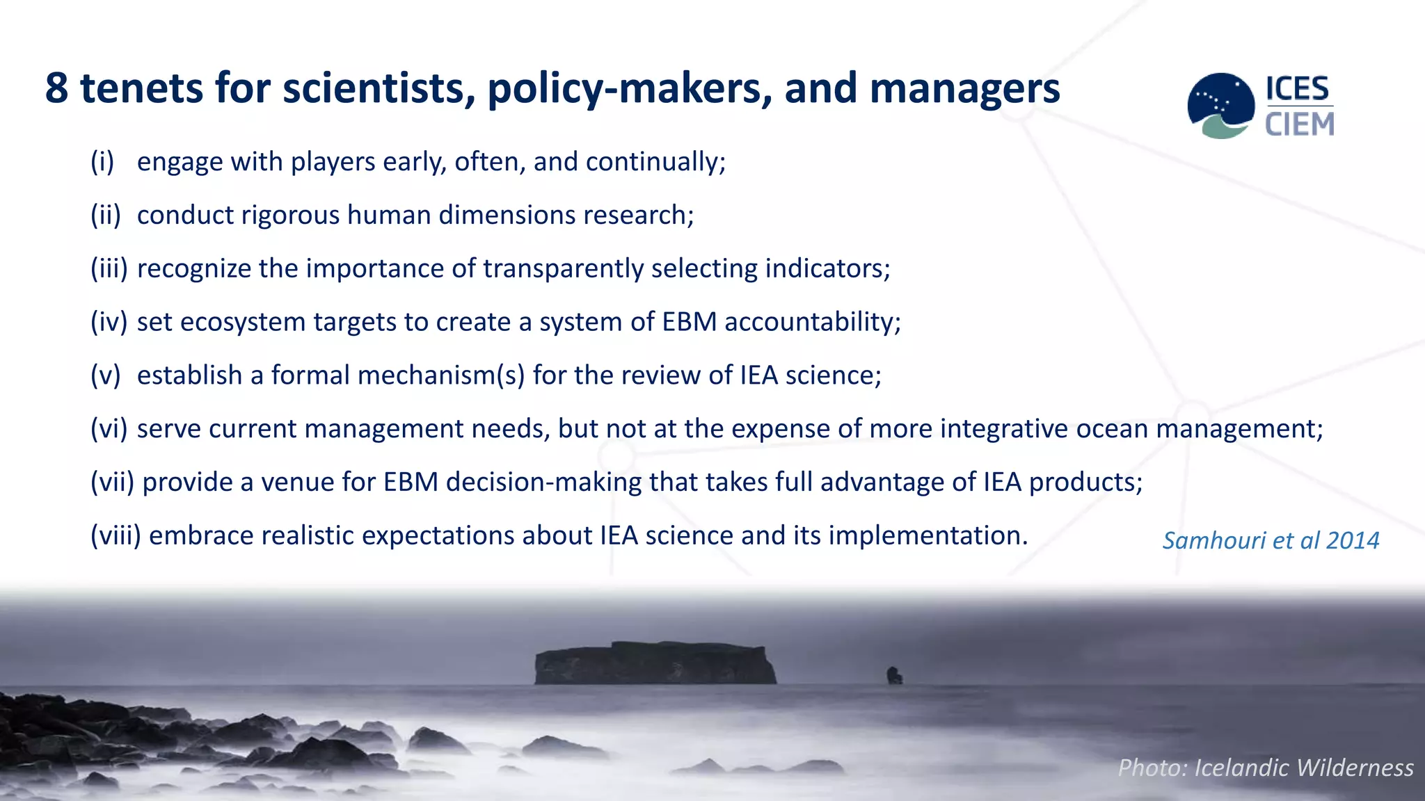 knowledge for ecosystem based management | PPTX