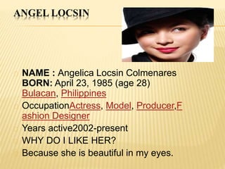 presentation for celebrity profiles | PPT