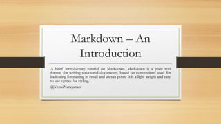 Markdown – An Introduction | PPTX