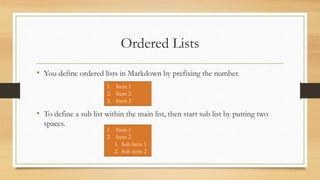 Markdown – An Introduction | PPTX