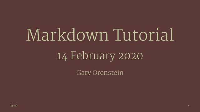 Markdown tutorial v0.1 | PPT