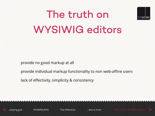 Markdown vs. WYSIWYG - Stop using the web like a word document | PDF