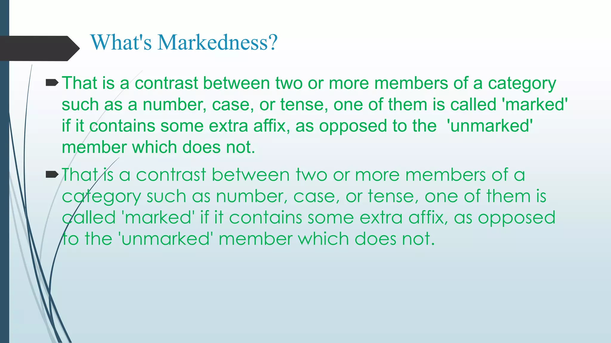 Markedness: Marked and Unmarked forms | PDF