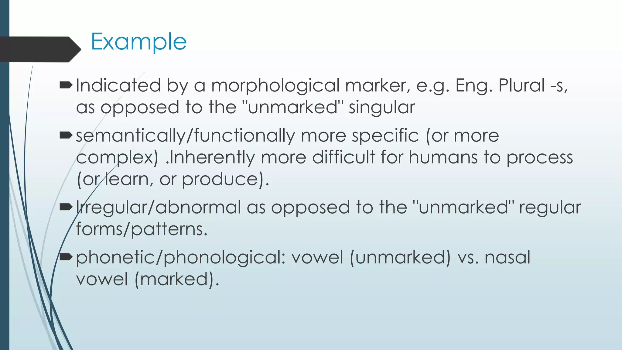 Markedness: Marked and Unmarked forms | PDF