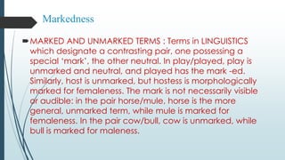Markedness: Marked and Unmarked forms | PDF