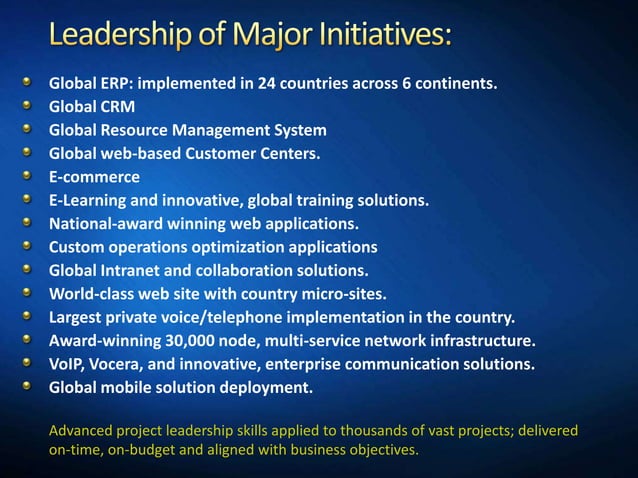 Mark E. Johnson Professional Profile | PPT