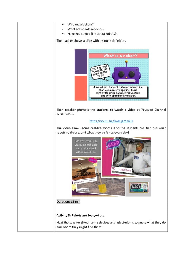 Lesson Plan: "Robots are Everywhere!" | PDF | Robotics | Technology & Computing