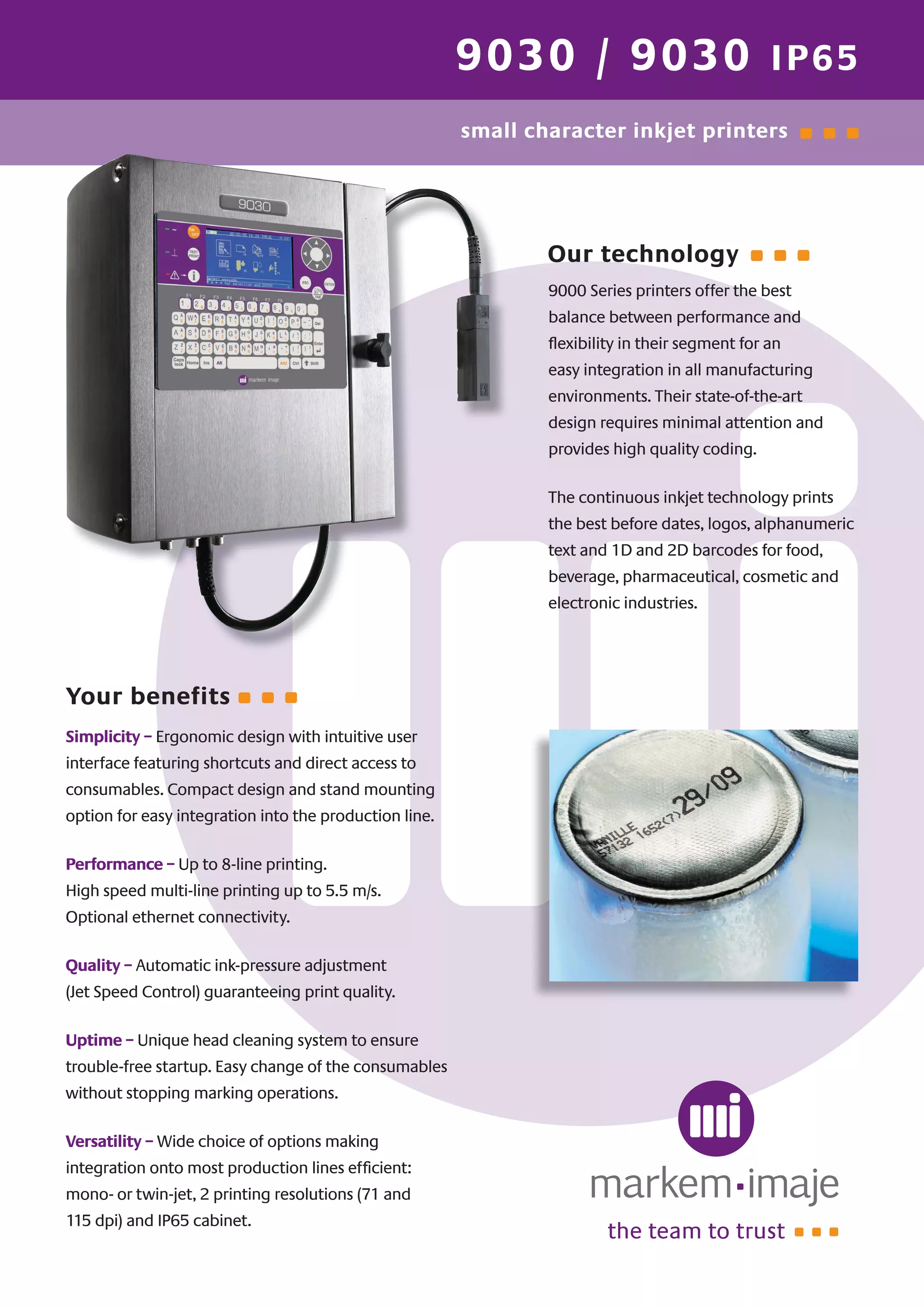 Markem Imaje 9030 ink-jet printer | PDF