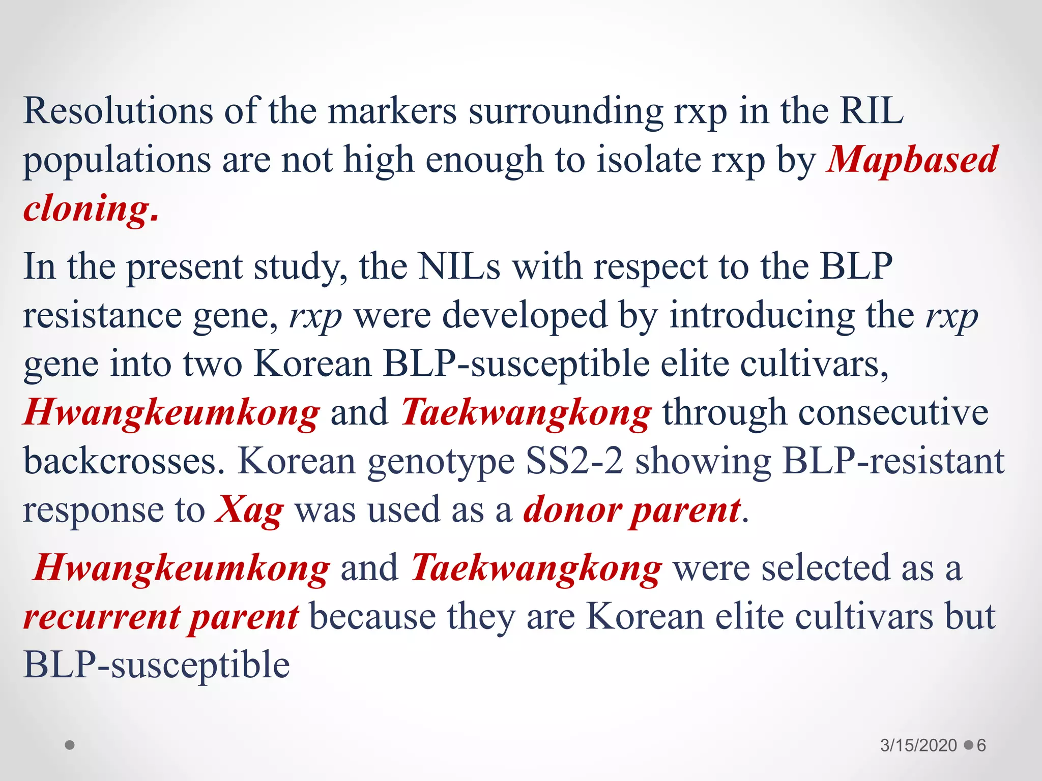 Marker assisted foreground & background selection in soybean | PPTX ...