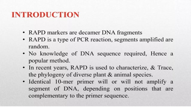 Marker aided breeding in plants for crop improvement- RAPD , RFLP , SCAR Markers | PPTX