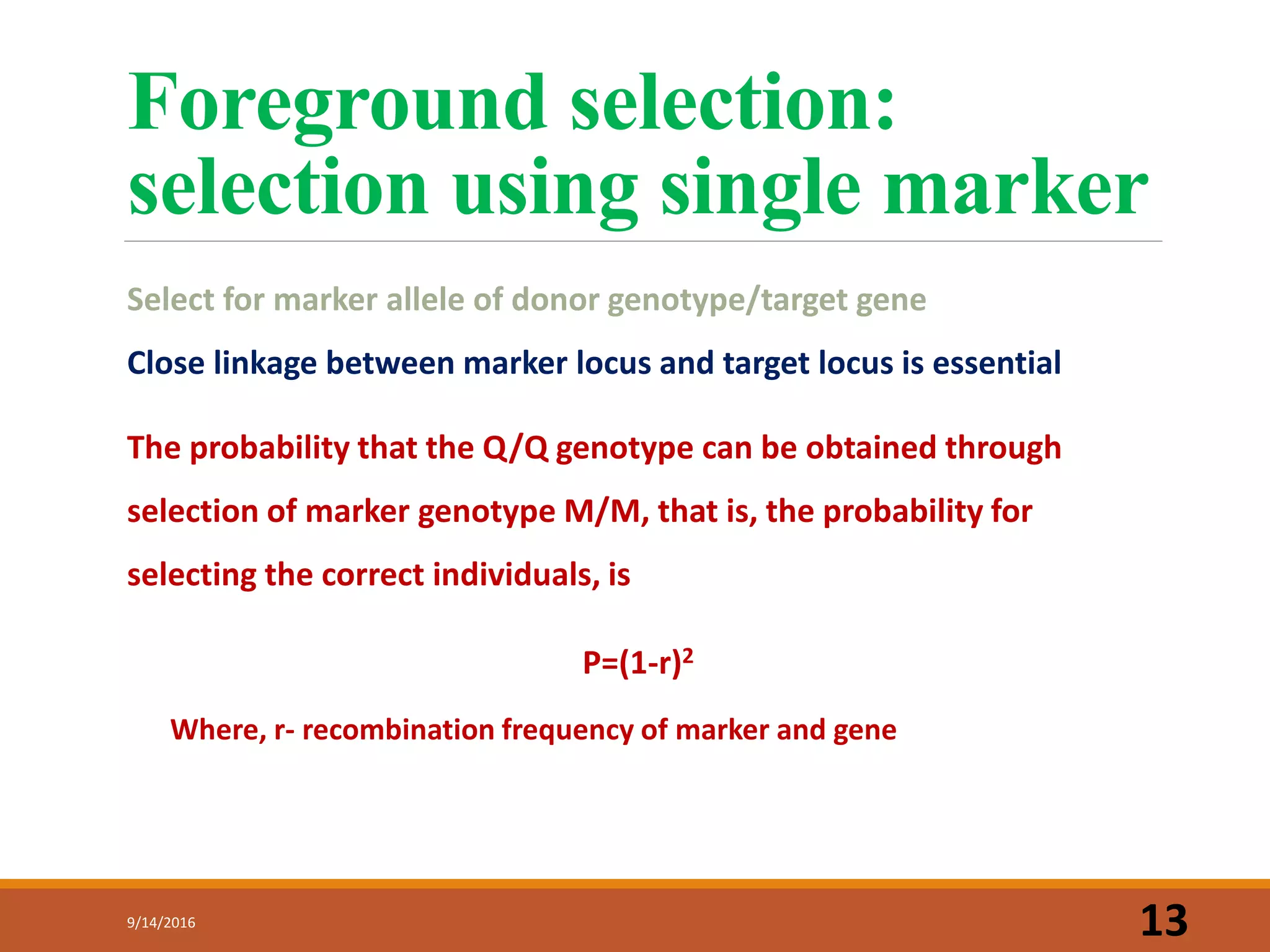 Marker assisted backcross breeding | PPTX