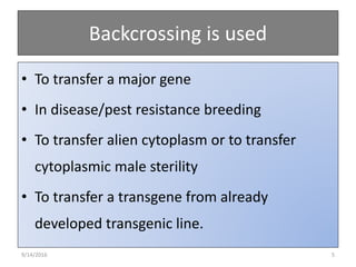Marker assisted backcross breeding | PPTX