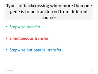 Marker assisted backcross breeding | PPTX