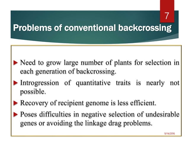 Marker assisted backcross breeding | PPTX