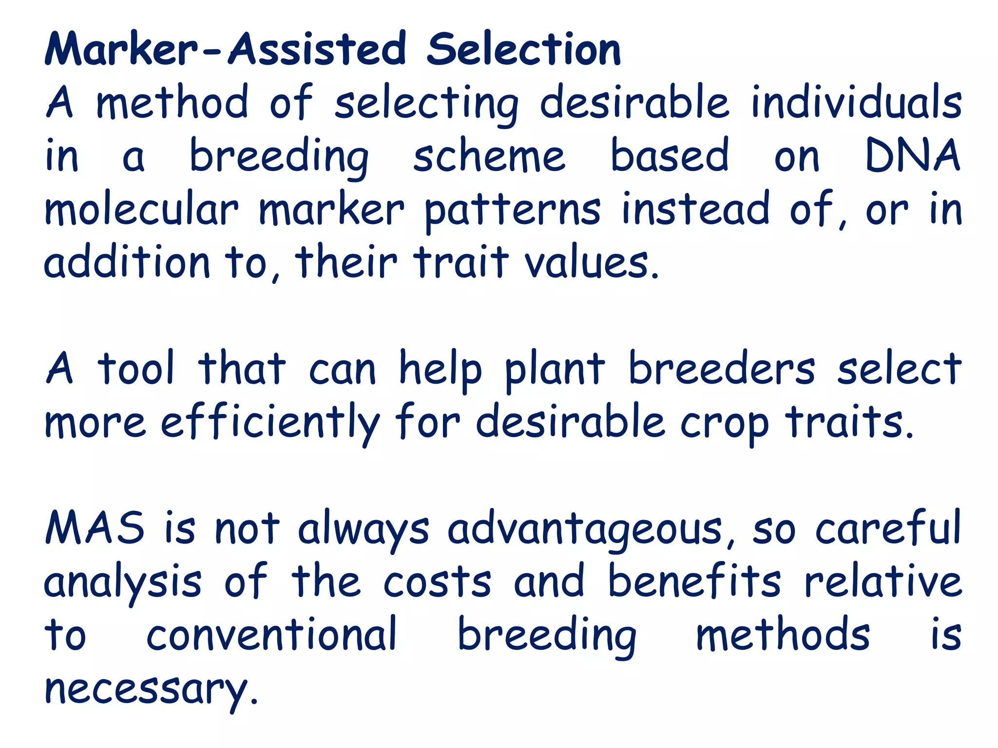 Marker assisted selection | PDF