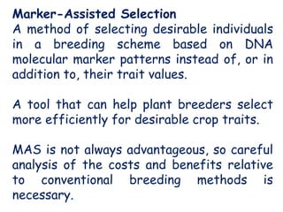 Marker assisted selection | PDF