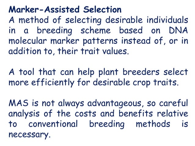 Marker assisted selection | PDF
