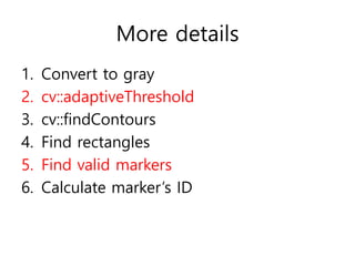Marker detection algorithm | PPTX | Cameras and Camcorders | Consumer ...