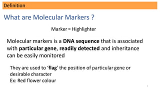 Molecular markers and its use in plant breeding | PDF