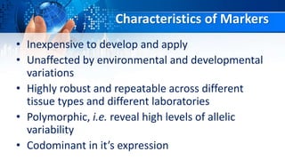 Morphological, Cytological and Biochemical Markers | PPTX