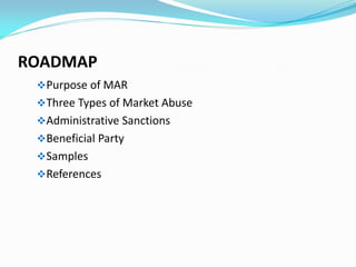 Market Abuse Regulation Introduction | PDF