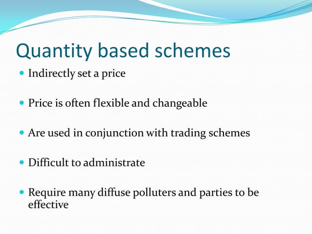 Market based instruments as a policy instrument for environmental ...