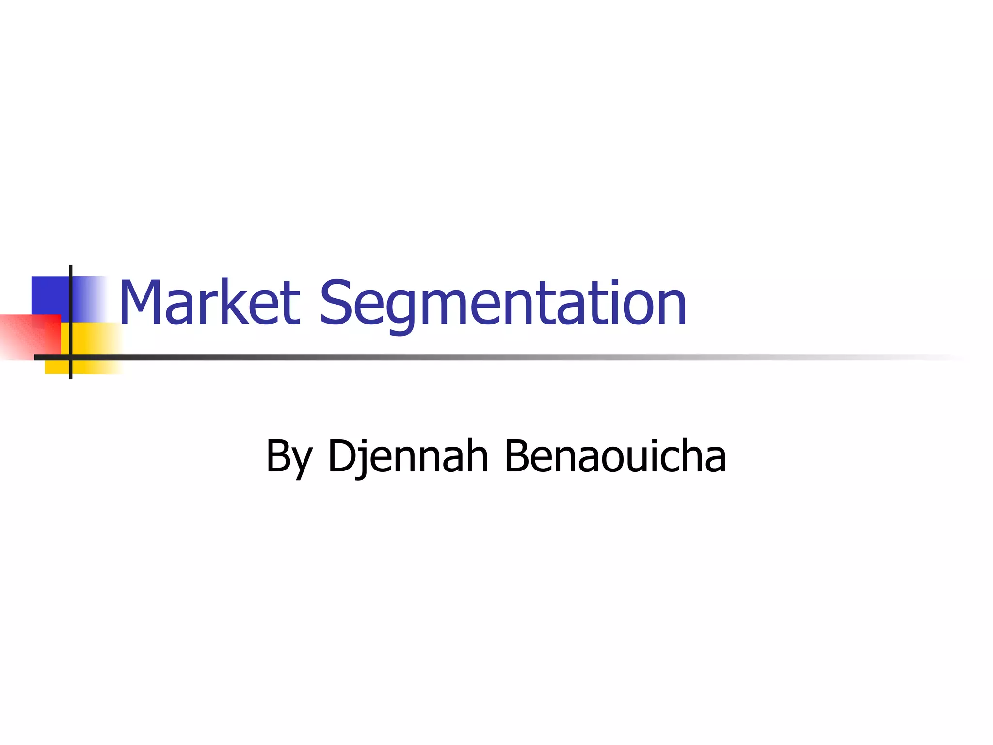 Market Segmentation Task | PPT