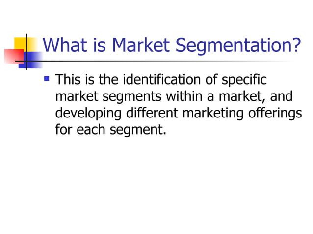 Market Segmentation Task | PPT