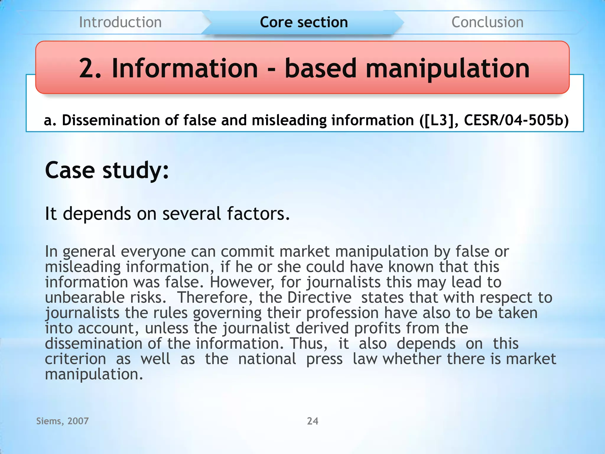 Market abuse directive and market manipulation | PPTX