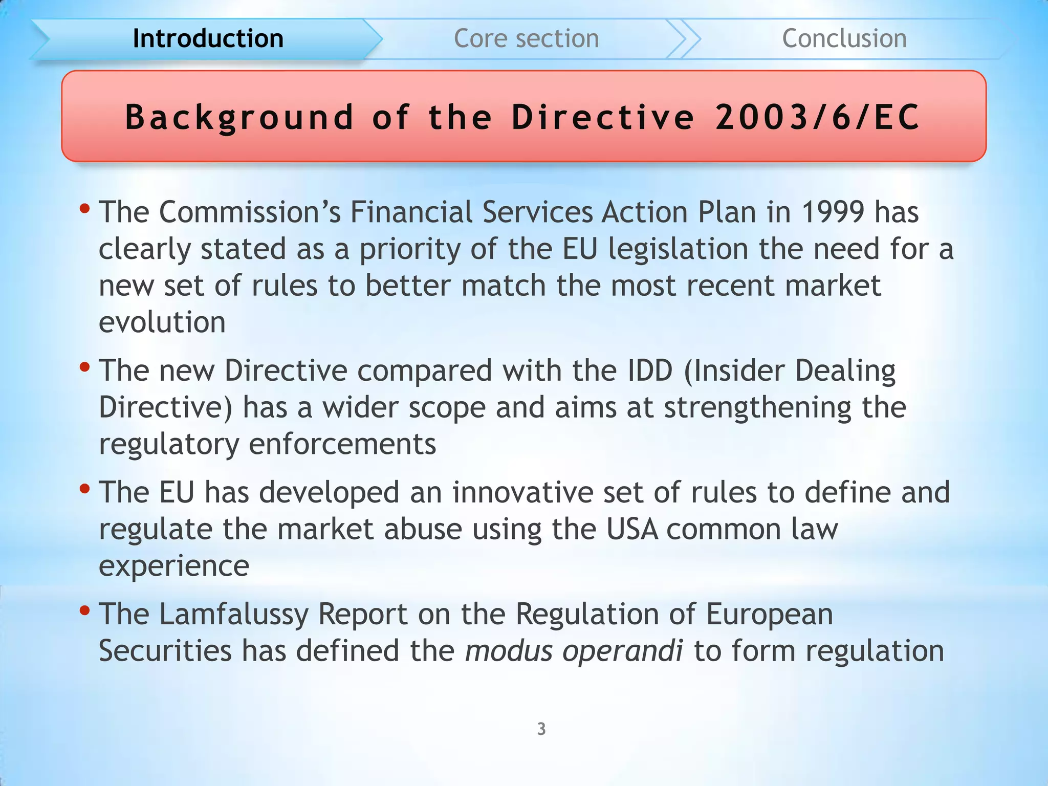 Market abuse directive and market manipulation | PPTX