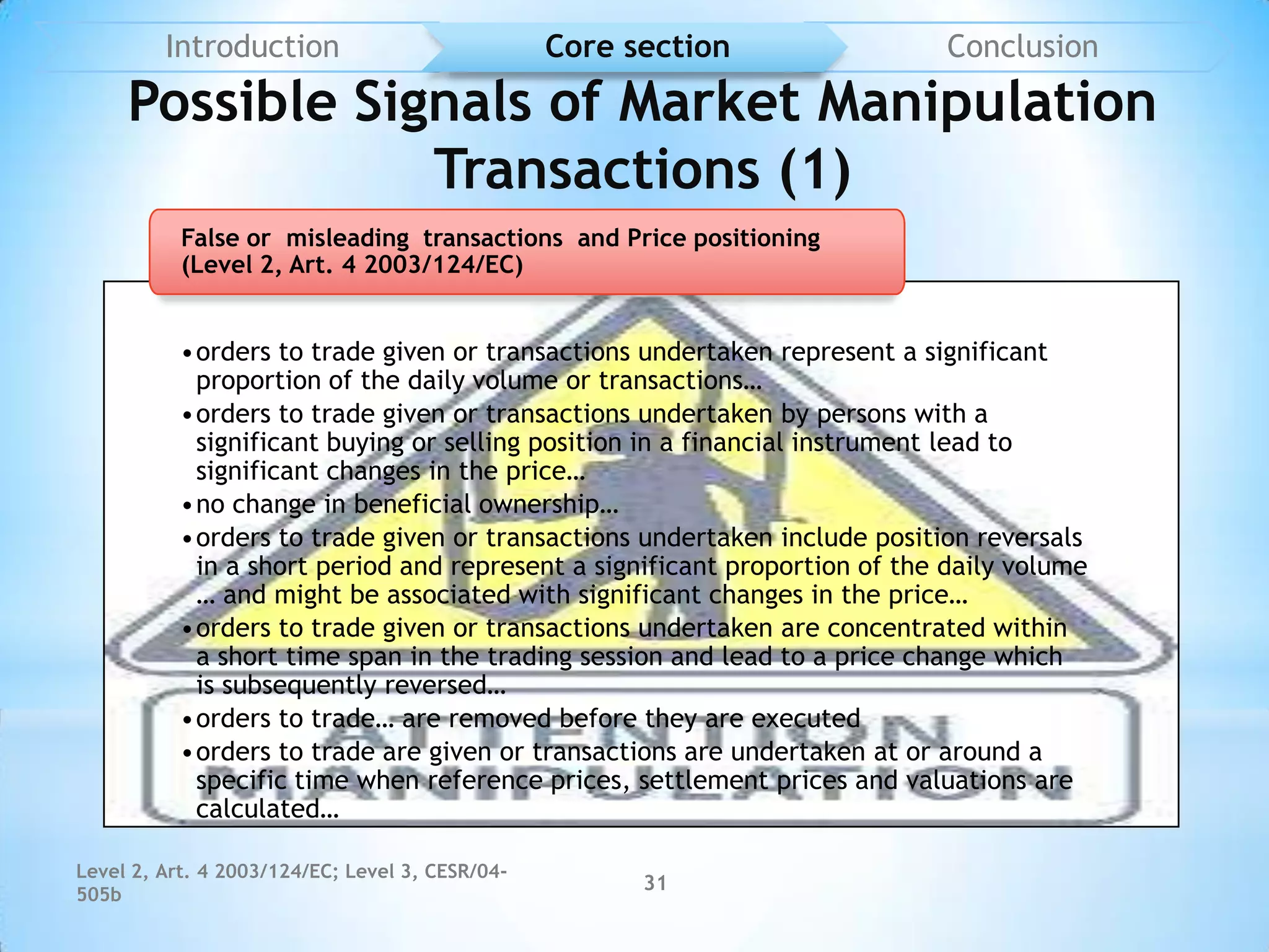 Market abuse directive and market manipulation | PPTX