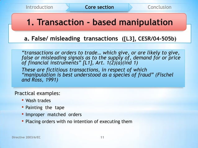 Market abuse directive and market manipulation | PPTX