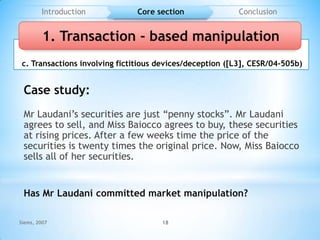Market abuse directive and market manipulation | PPTX