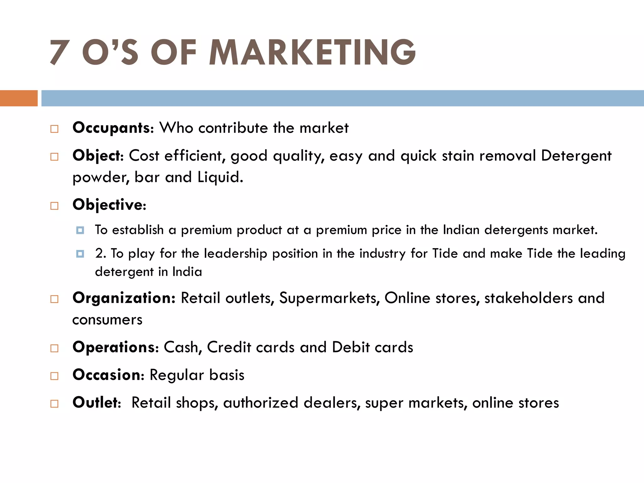 Tide Market analysis | PDF