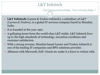 Market analysis of L&T Infotech | PPT