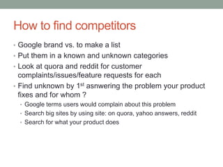 Market and competitor research | PPTX | Internet for Beginners | Internet