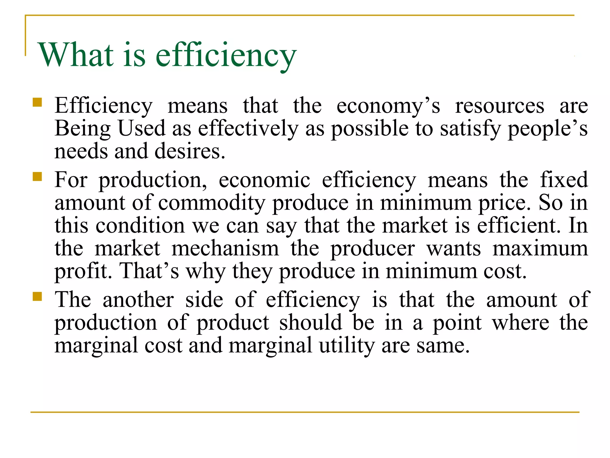 Market and economic efficiency | PPT