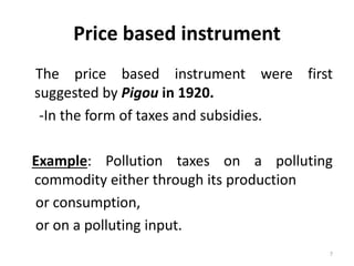 Market based instrument for pollution control | PPTX