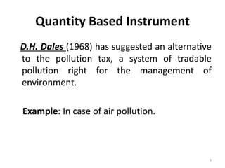 Market based instrument for pollution control | PPTX
