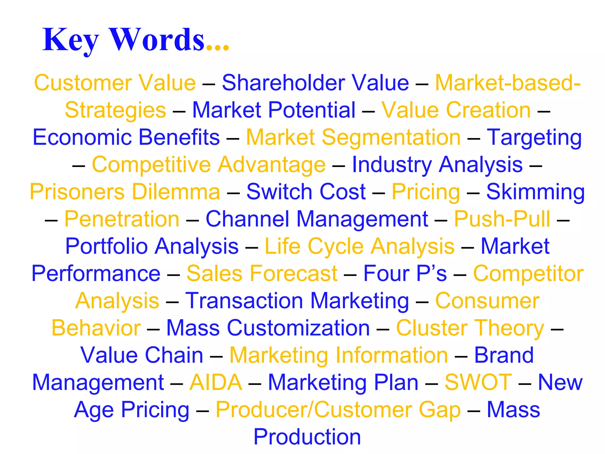 Market Based Management, business presentations | PPT