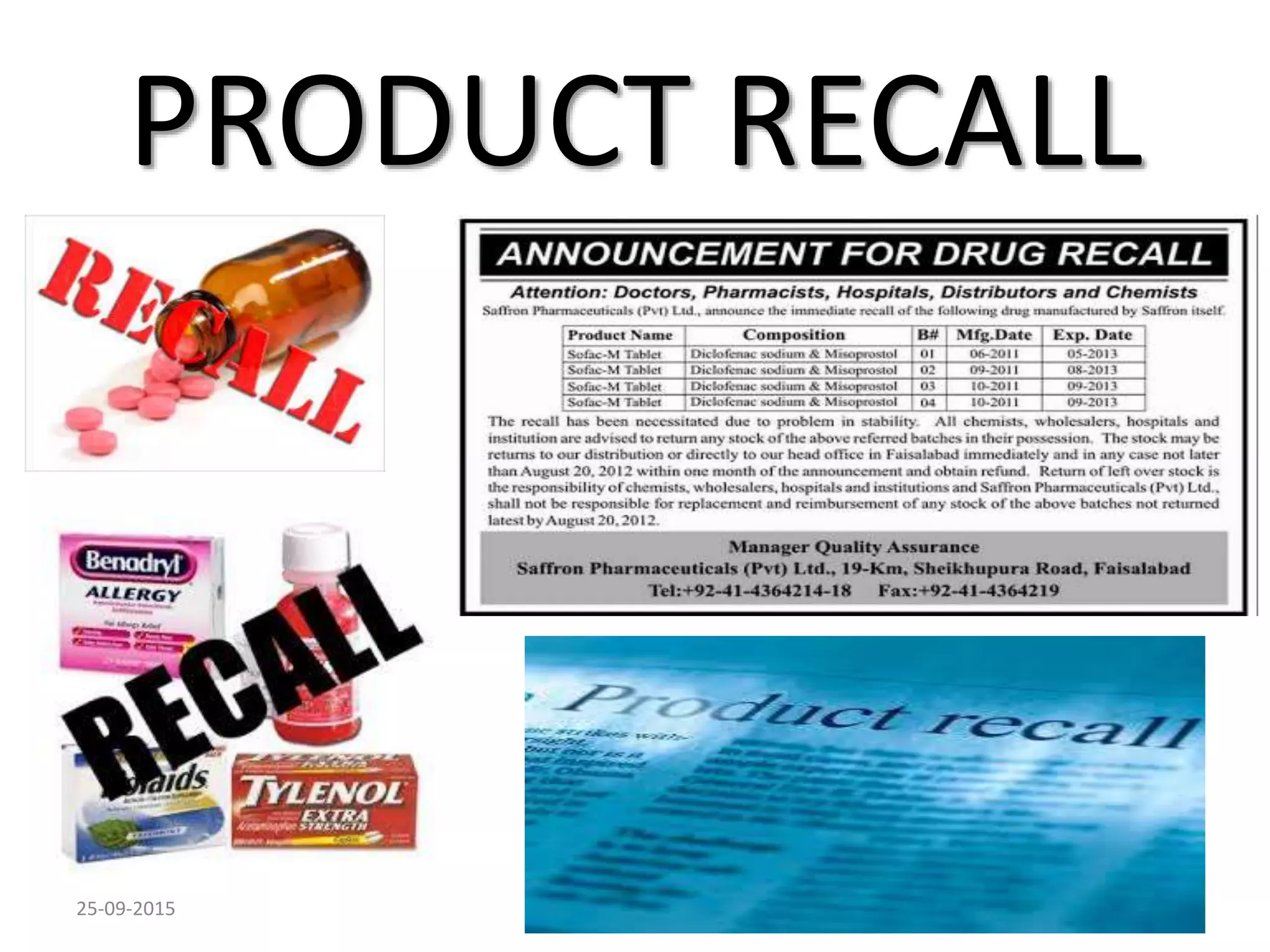 Market complaints and product recall | PPTX