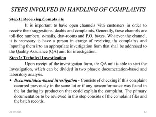 Market complaints and product recall | PPTX