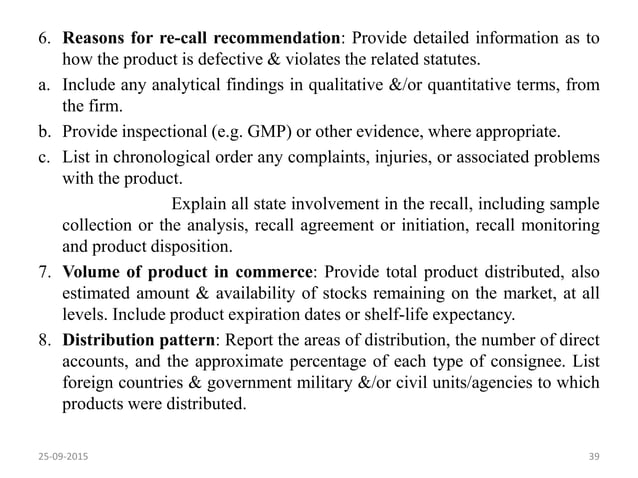 Market complaints and product recall | PPTX