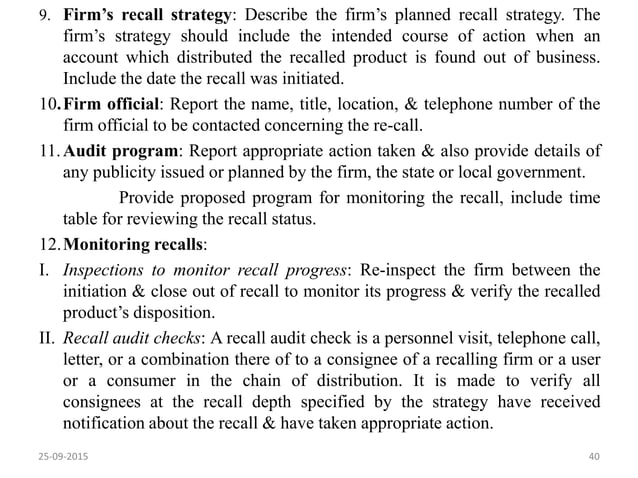 Market complaints and product recall | PPTX