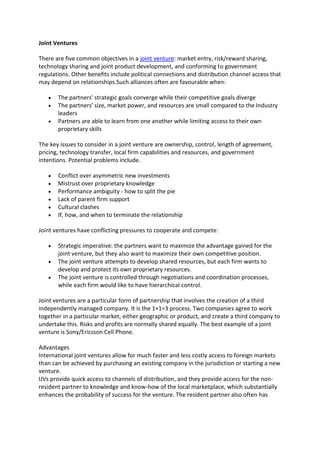 Market entry strategies in foreign market | DOCX