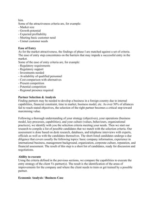Market entry strategy | DOC | Mergers and Acquisitions | Business ...