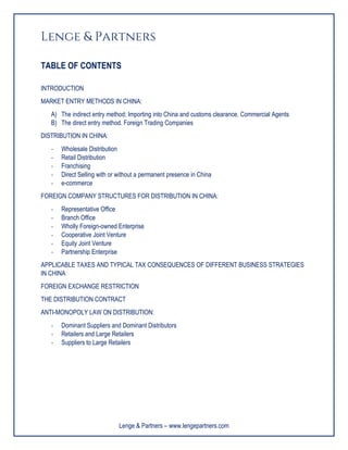 Market Entry Strategy in China | PDF
