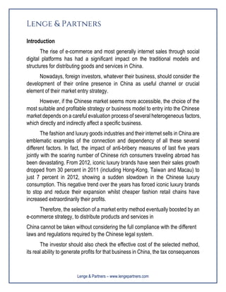 Market Entry Strategy in China | PDF